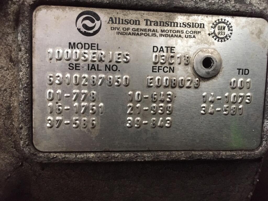 ALLISON 1000 SERIES Transmission Assembly in Denver, CO #11348