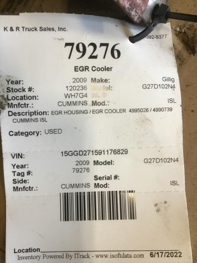 CUMMINS ISL EGR Cooler OEM# 4990739 in Holland, MI #79276