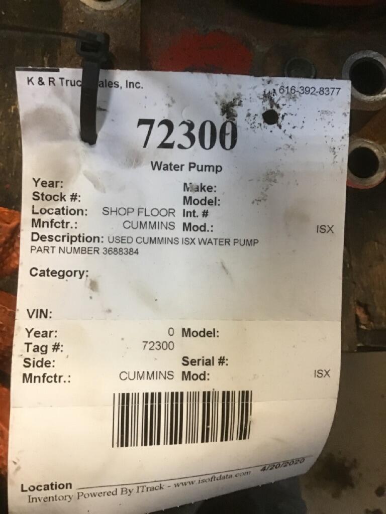 CUMMINS ISX Water Pump OEM# 3688384 in Holland, MI #72300