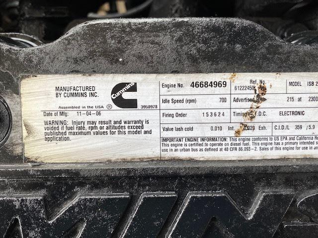 Cummins ISB Engine Assembly OEM# 2004 2005 2006 Cummins ISB 5.9 in ...
