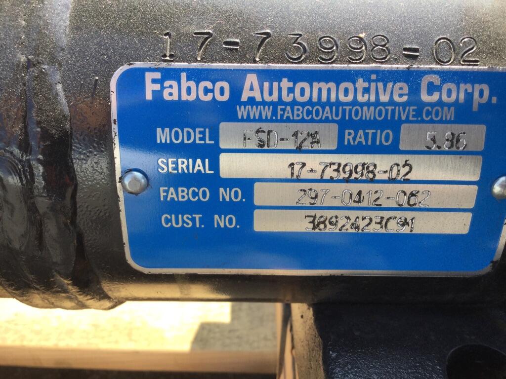 FABCO FSD-12A AXLE ASSEMBLY, FRONT (DRIVING) OEM# 297-0412-062 ...