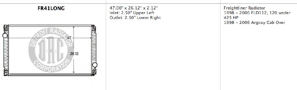 FREIGHTLINER Argosy_FR41LONG Radiator in Alamo, Texas #103623