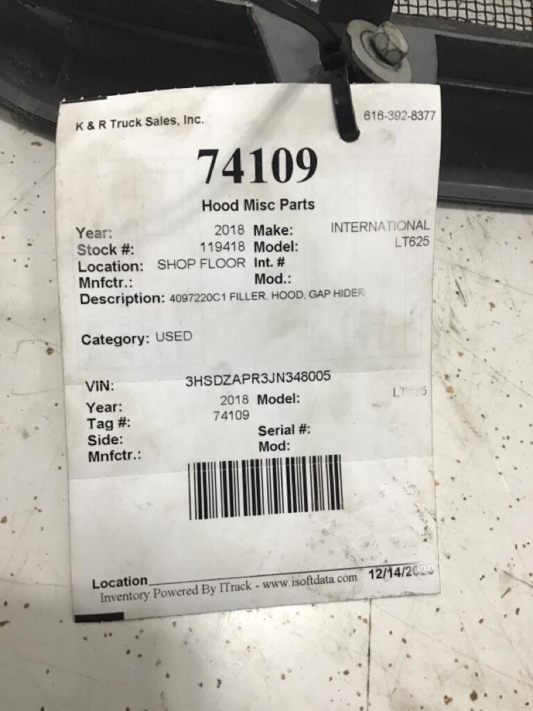 INTERNATIONAL LT625 Hood Misc Parts OEM# 4097220C1 in Holland, MI #74109